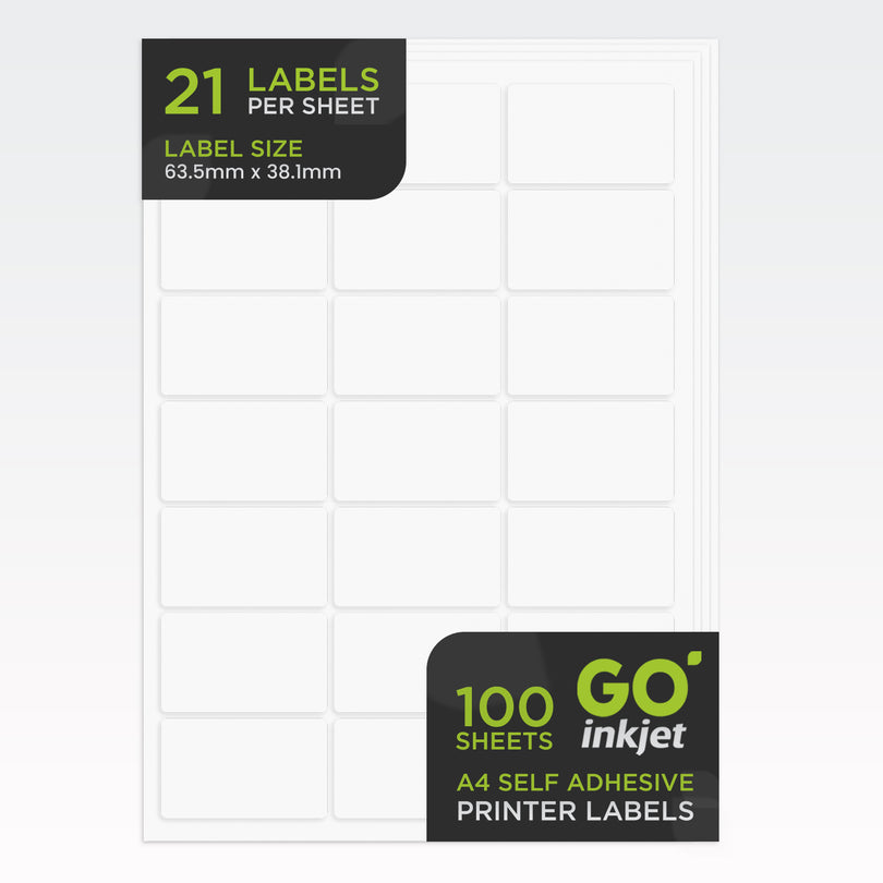 A4 Labels 21 Per Sheet Matt White Pack of 100 Sheets – GO Inkjet