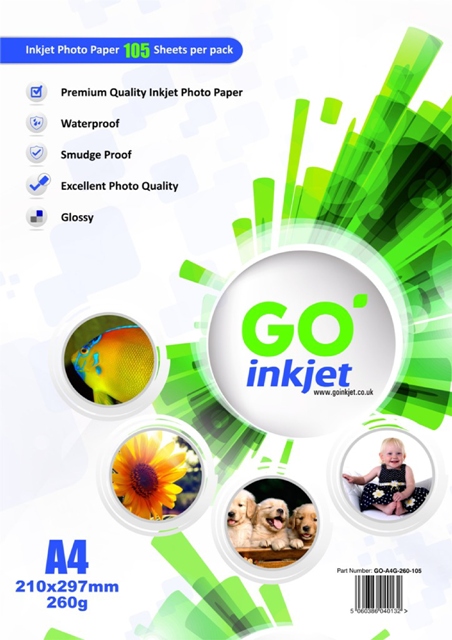 GO Inkjet A4 Photo Paper Glossy 180gsm 100 Sheets - GO Inkjet